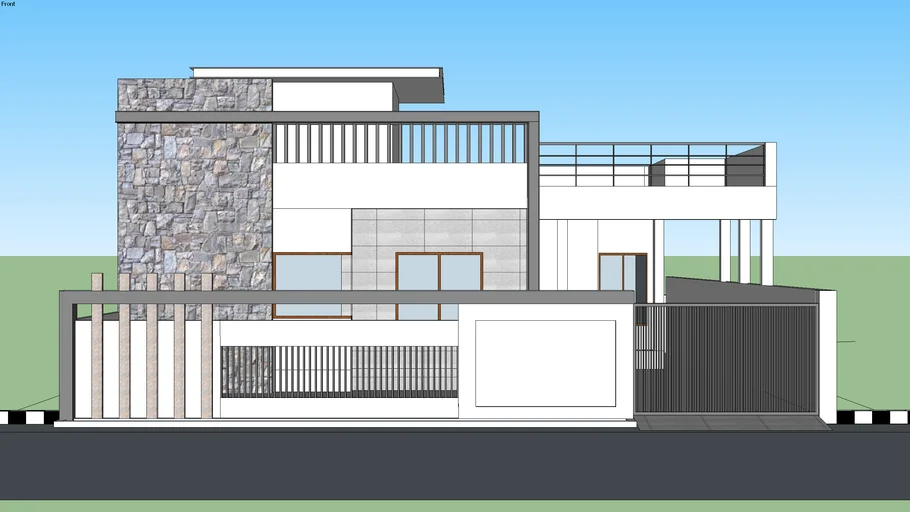 Ground Floor 3d Elevation In House 3d Elevation
