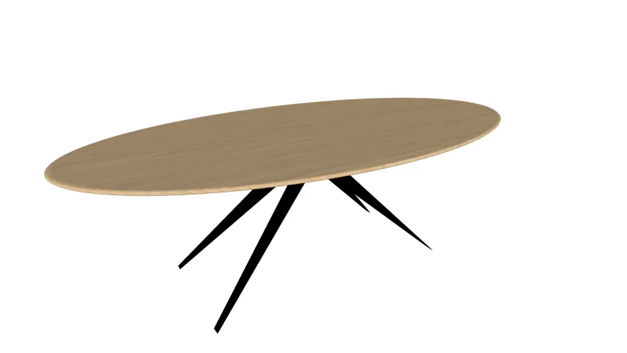 Table Oval wood steel | 3D Warehouse