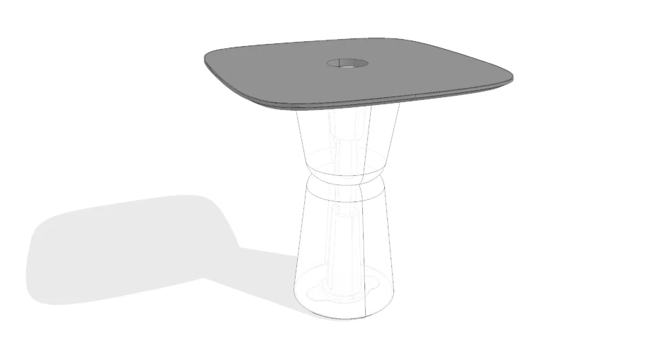 Ora Caf Table, 36H Square 36 x 36 Single Power Cut Out | 3D Warehouse