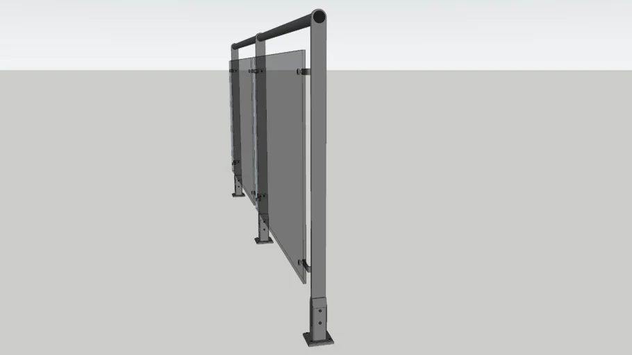 Stainless glass railing | 3D Warehouse