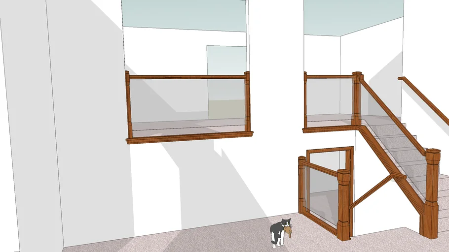 Residential Railing System with Glass Panels | 3D Warehouse