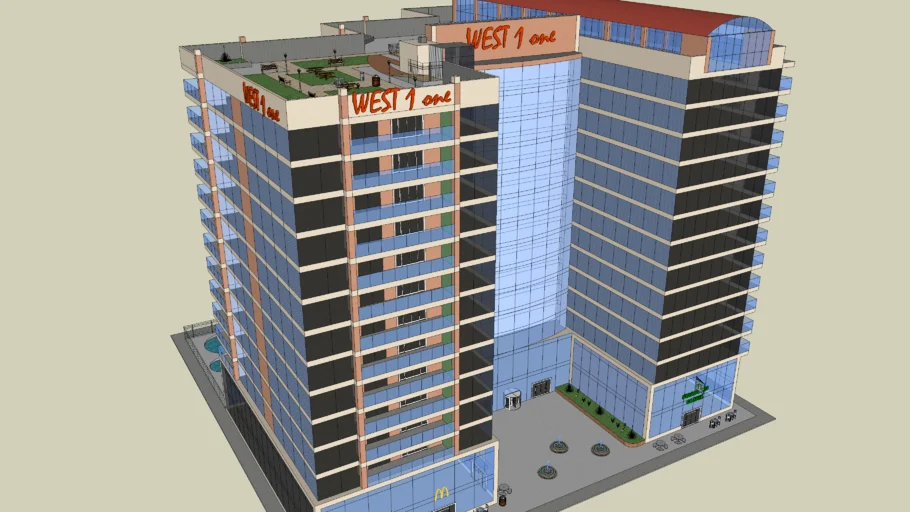 14-Story Condominium Building, WEST 1 one Tower | 3D Warehouse