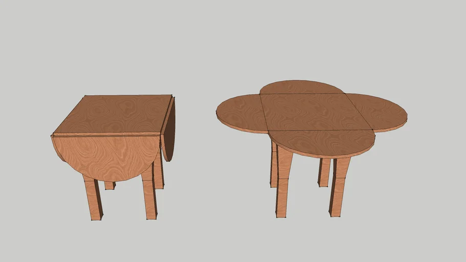 4-leaf clover wood table | 3D Warehouse