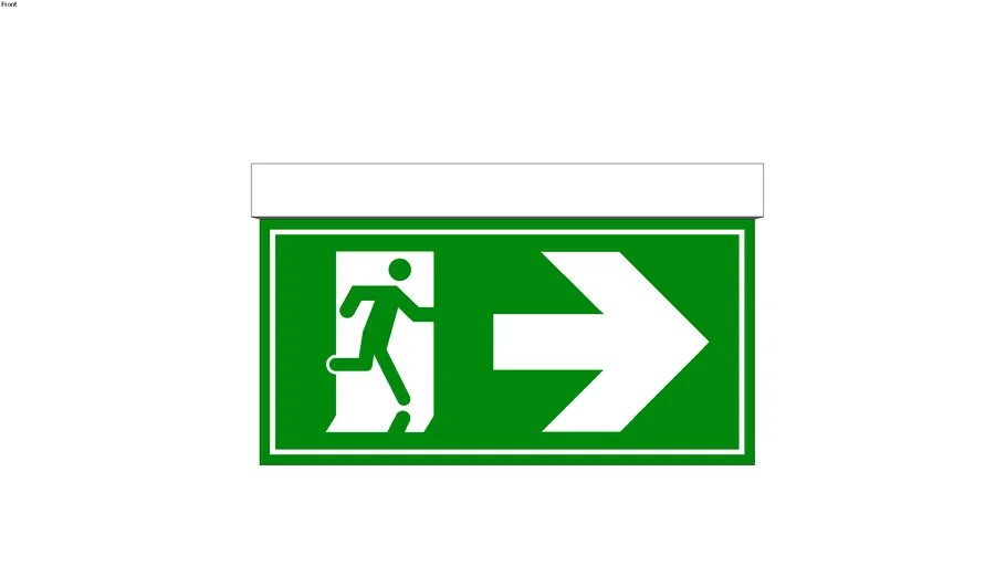 Signage - Exit (White Sign To Right) | 3D Warehouse