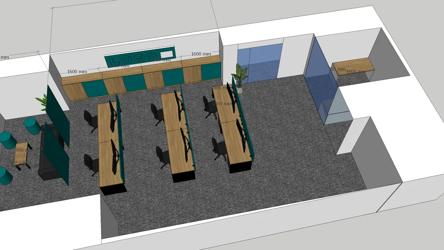 Basic office desk set up | 3D Warehouse