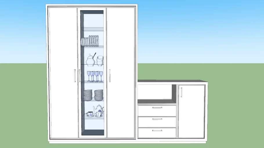 Crockery Unit | 3D Warehouse