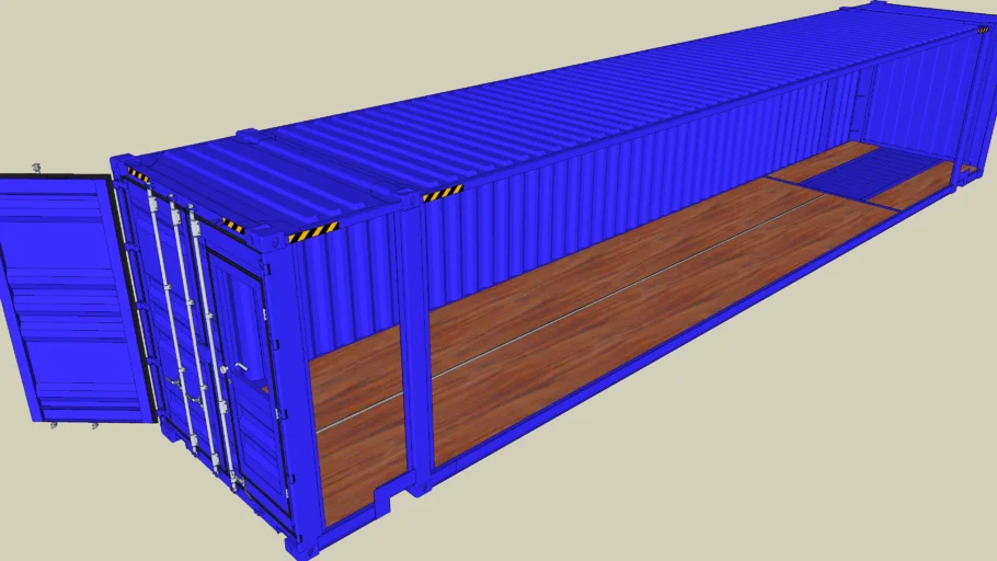 48' Hi-Cube container modelled in detail, realism & dimensions — with ...