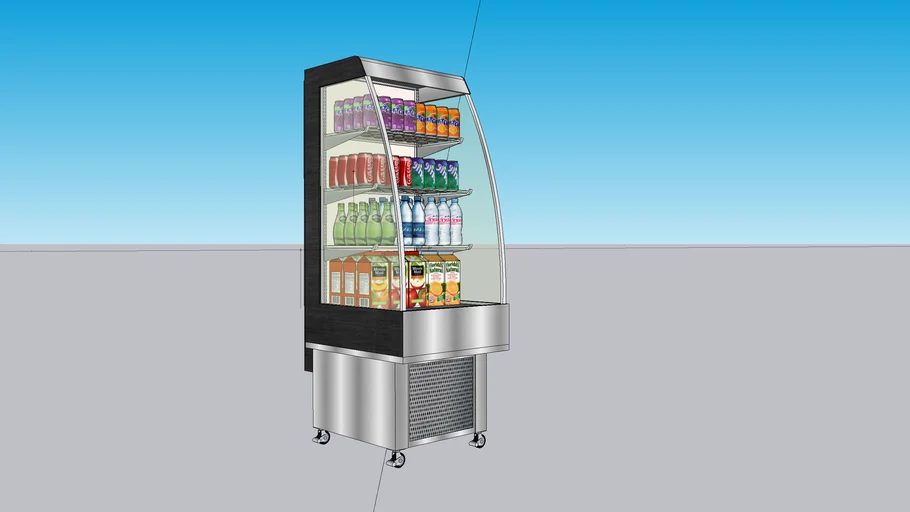 Air Curtain Merchandiser Beverage Display Case Fridge 8.8 Cu Ft Kitchen ...