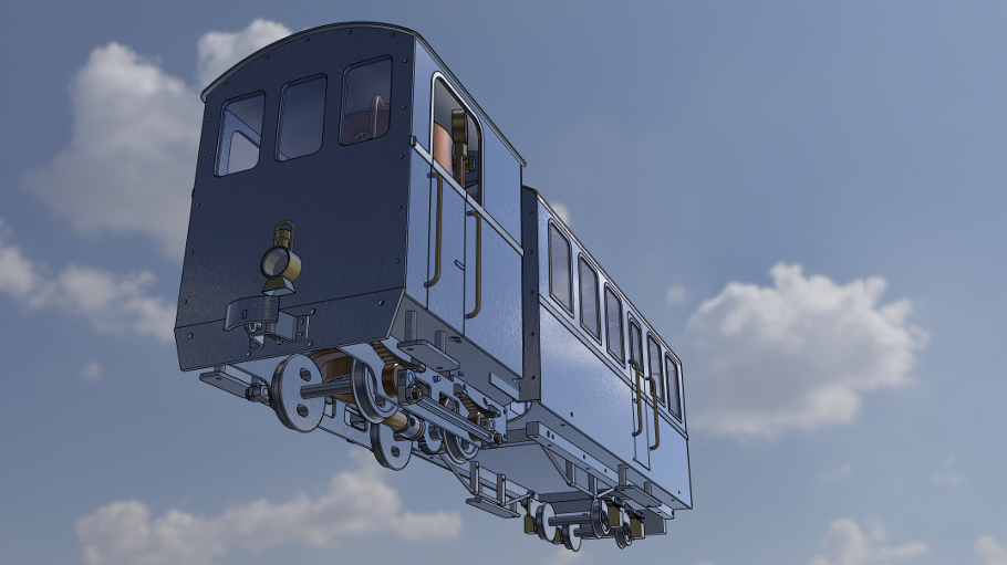 Model of a Gas Fired Narrow Gauge Steam Railcar Train | 3D Warehouse