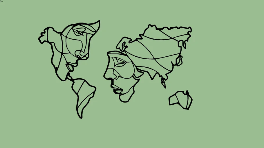 World Map Laser Cut CNC | 3D Warehouse