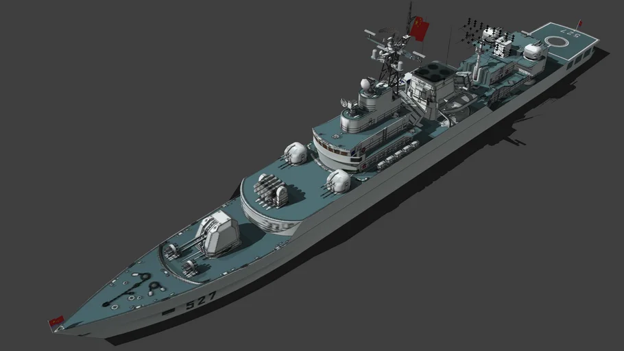 527庐山号导弹护卫舰PLA Jiangwei-class missile frigates 527 Lushan Hao | 3D ...