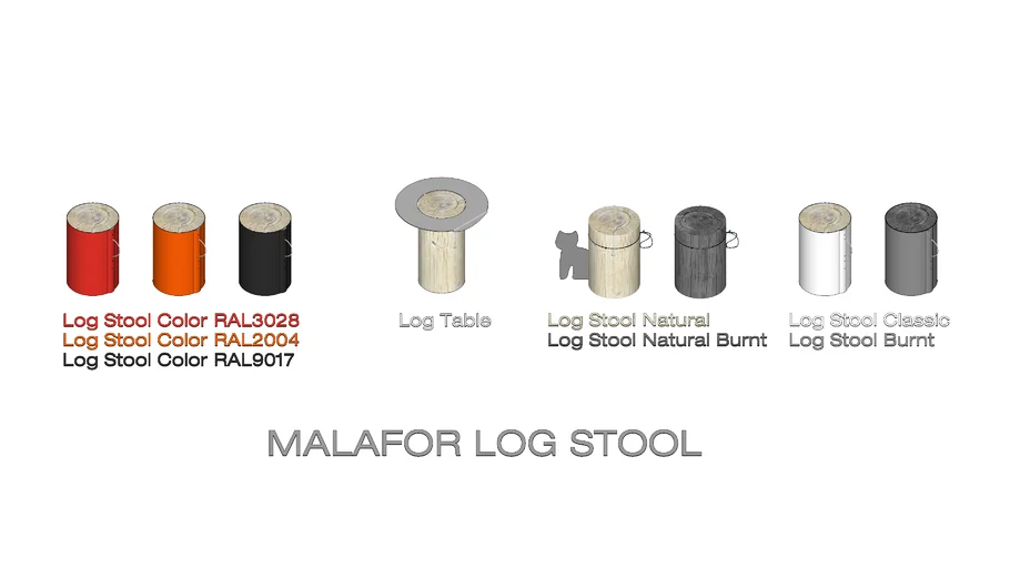 Malafor Log Stool / Trunk Collection | 3D Warehouse