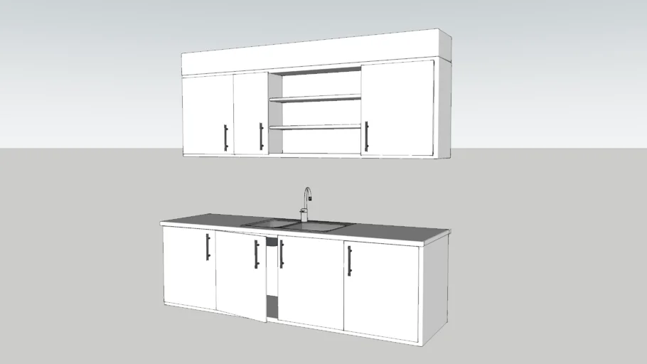 Complete kitchen counters (with sink) | 3D Warehouse