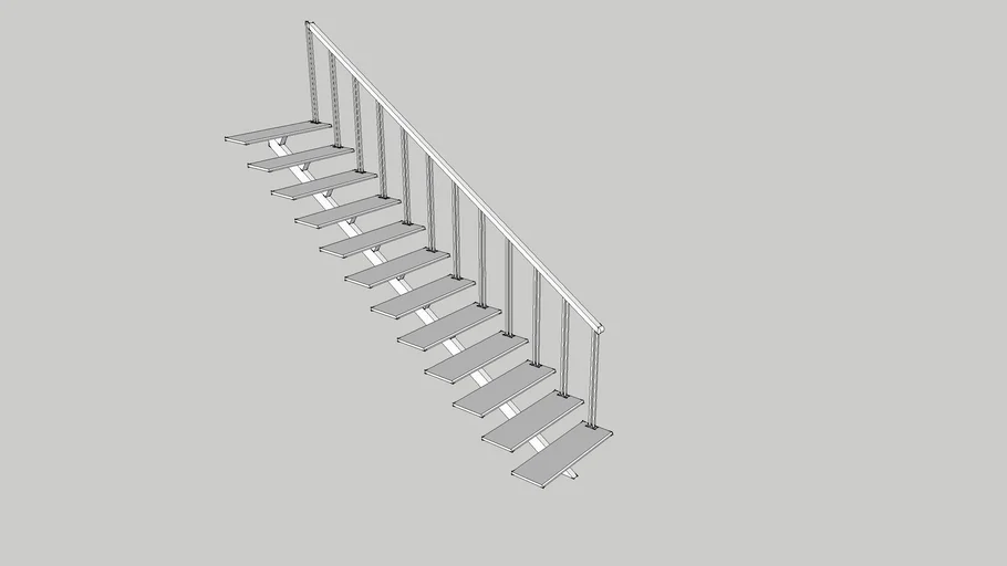 Thang xuong ca - Fish bone stair | 3D Warehouse