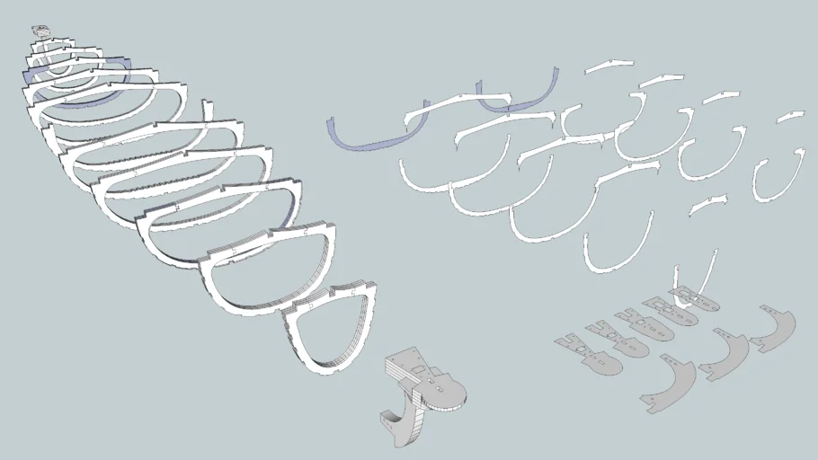 Laser-cut skin-on-frame kayak | 3D Warehouse