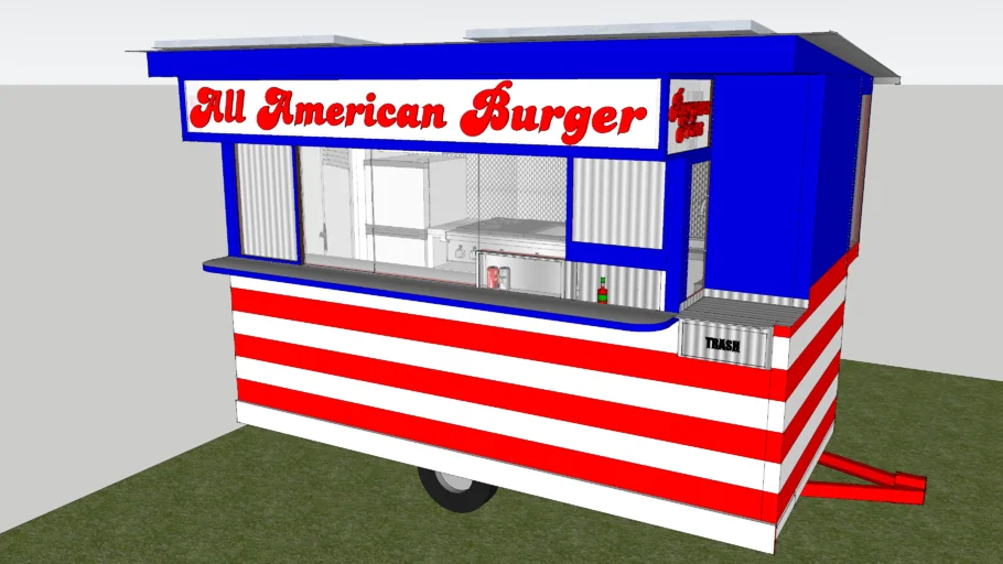 All American Burger Franchise Food cart | 3D Warehouse