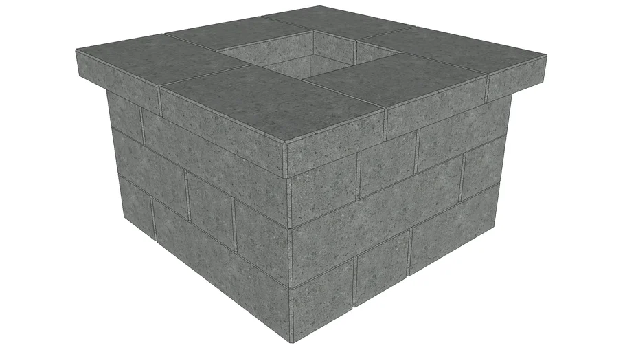 Allan Block Metro Patio Planter -32'x32' -Gray | 3D Warehouse