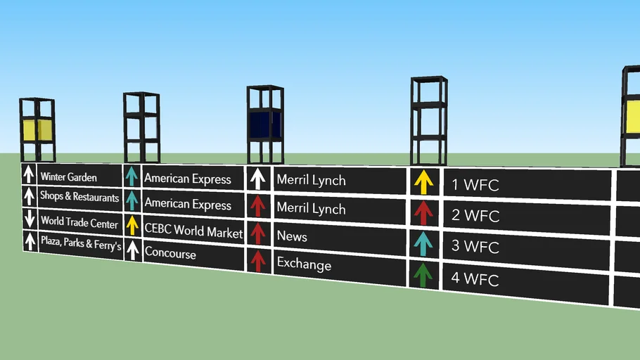 WTC - WFC North Bridge Directory Sign, Pre 9/11 | 3D Warehouse