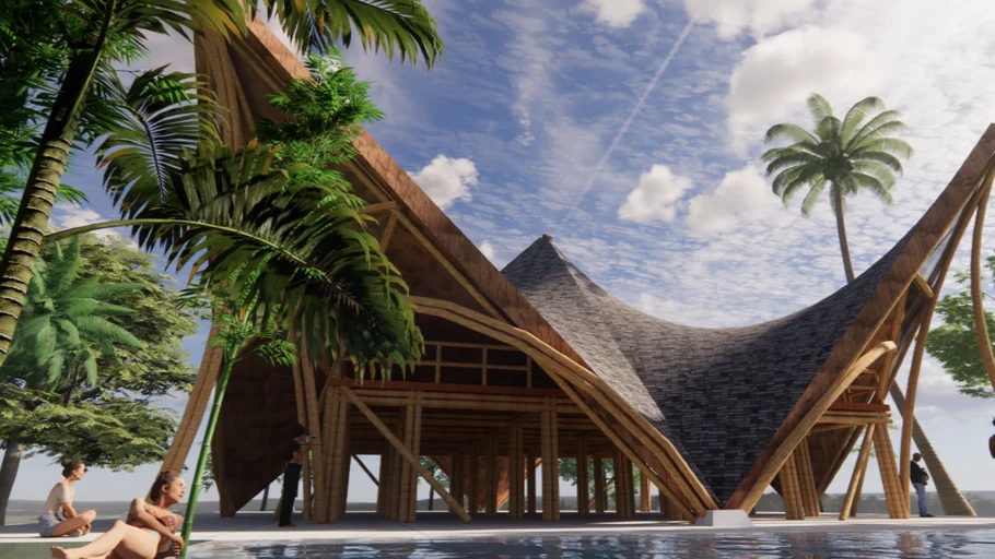 MALOCA DE BAMBU PARABOLOIDE HIPERBÓLICO | 3D Warehouse