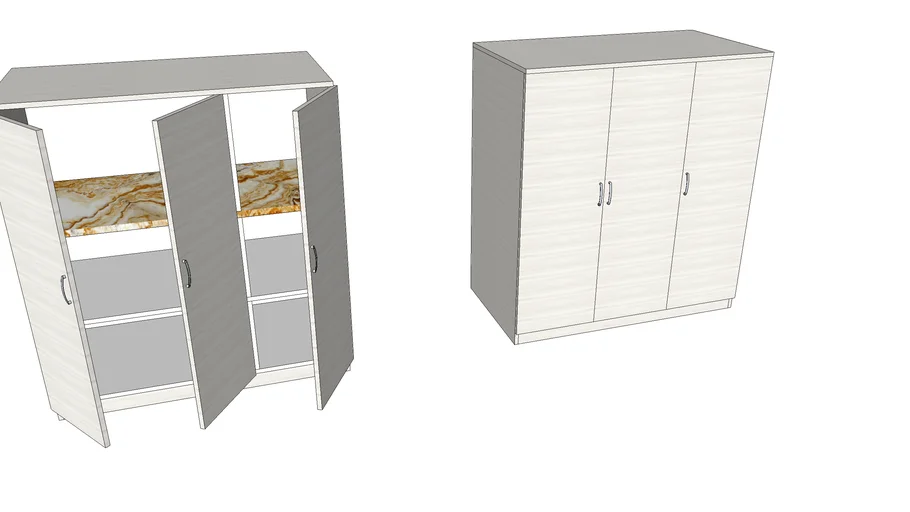 medium height storage for office with middle granait shelve | 3D Warehouse