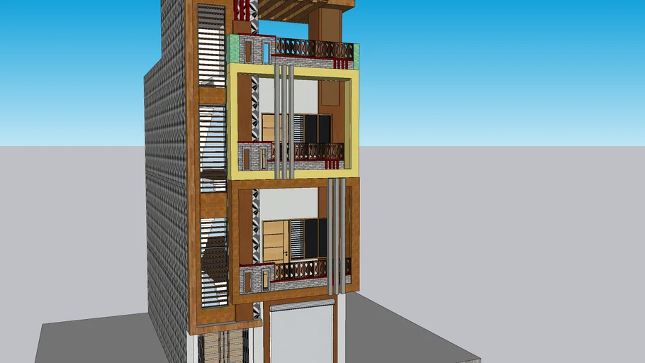 elevation 72 sqmt. plot area | 3D Warehouse