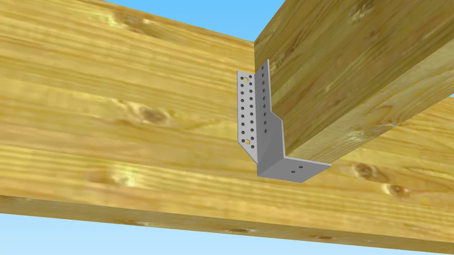 Simple assembly at right angles of wooden beams. | 3D Warehouse