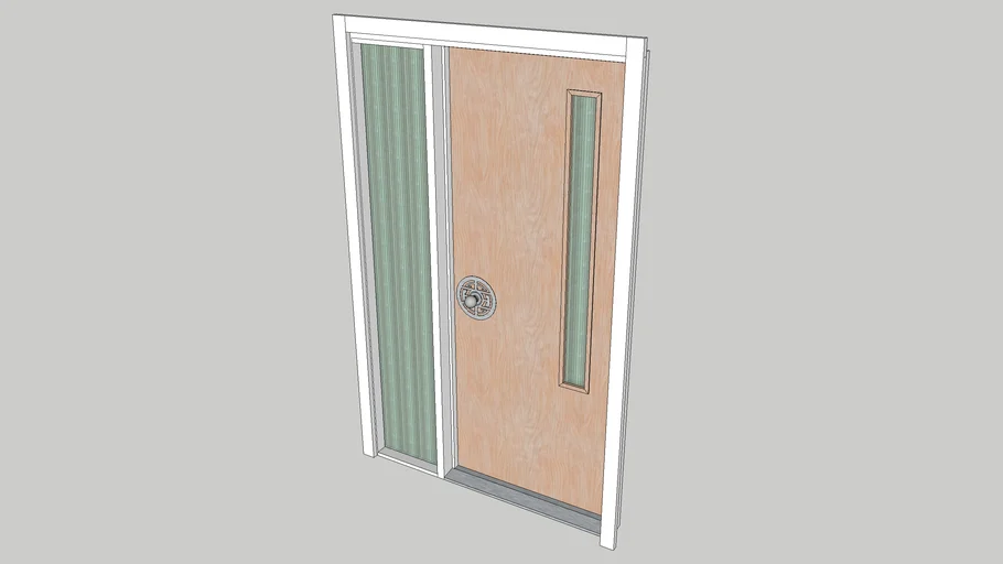 DOOR - FLUSH BIRCH 2-8 w 1 ft 2 REEDED SIDELITE and 4 in SLIT LITE, MID ...