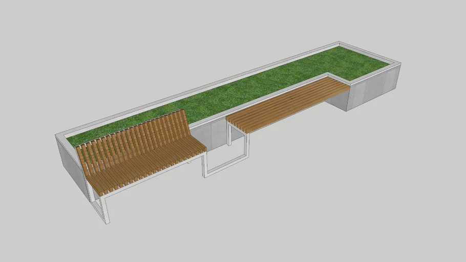Landscape Bench - Bailey Inspira Range type L | 3D Warehouse