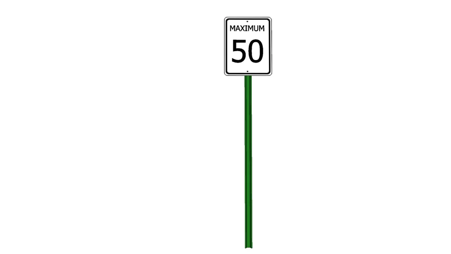 Maximum 50 kph Sign | 3D Warehouse