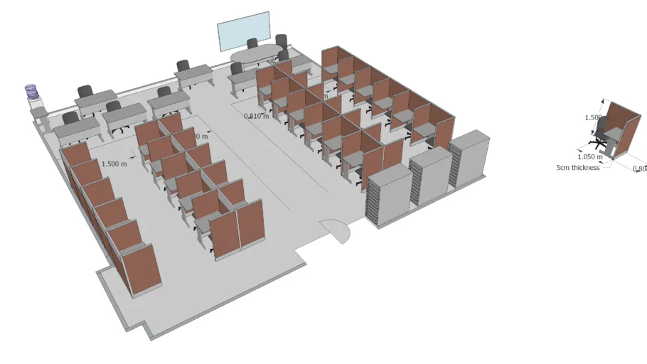 Call center workstation layout | 3D Warehouse