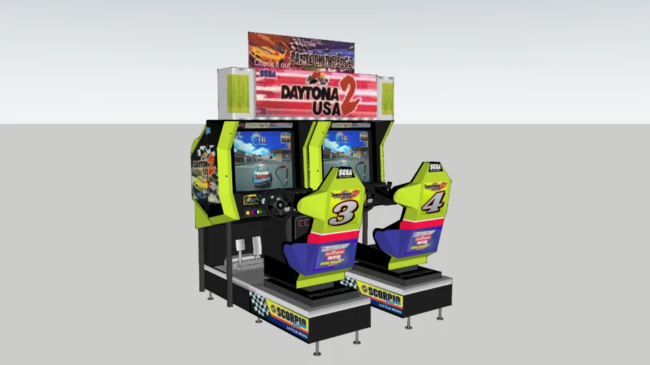 Daytona Usa 2 arcade game- twin cab | 3D Warehouse