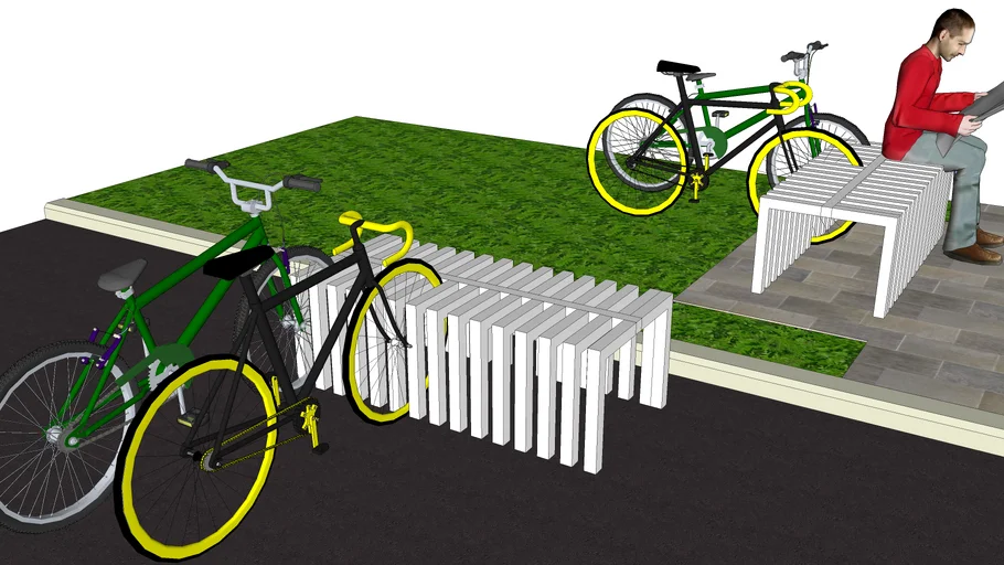 Bicicletário-banco | 3D Warehouse