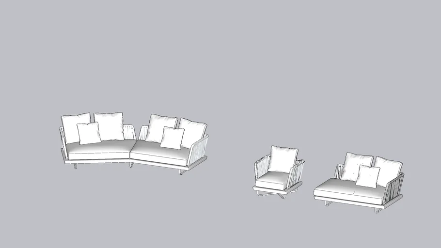 Minotti- Sunray Sofa | 3D Warehouse