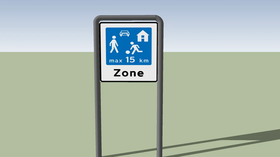 Shared Street Zone Sign | 3D Warehouse