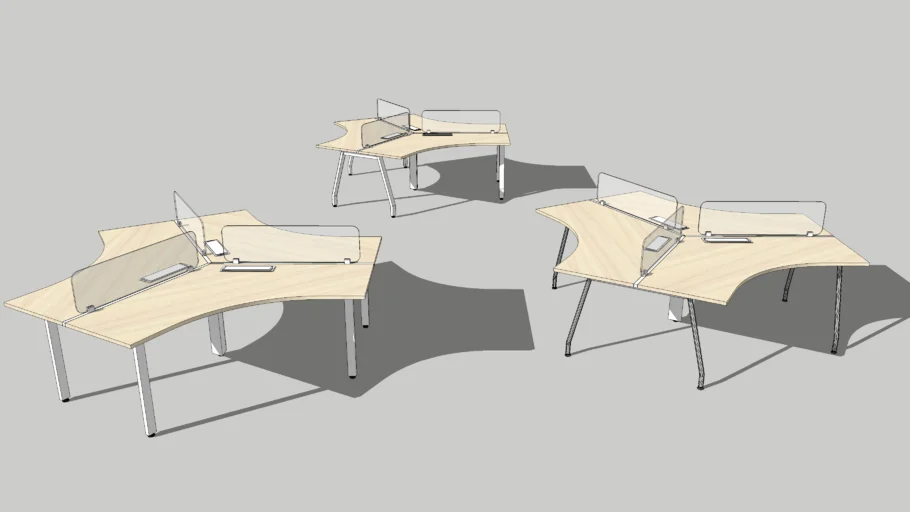 Honeycomb Workstation by VINOTI Office | 3D Warehouse