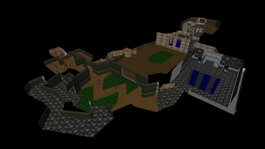 Doom level E1M1 - Transparent outer walls | 3D Warehouse