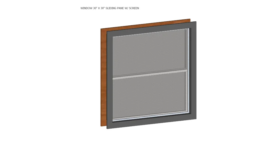 30 X 30 Sliding Window W/ Screen | 3D Warehouse
