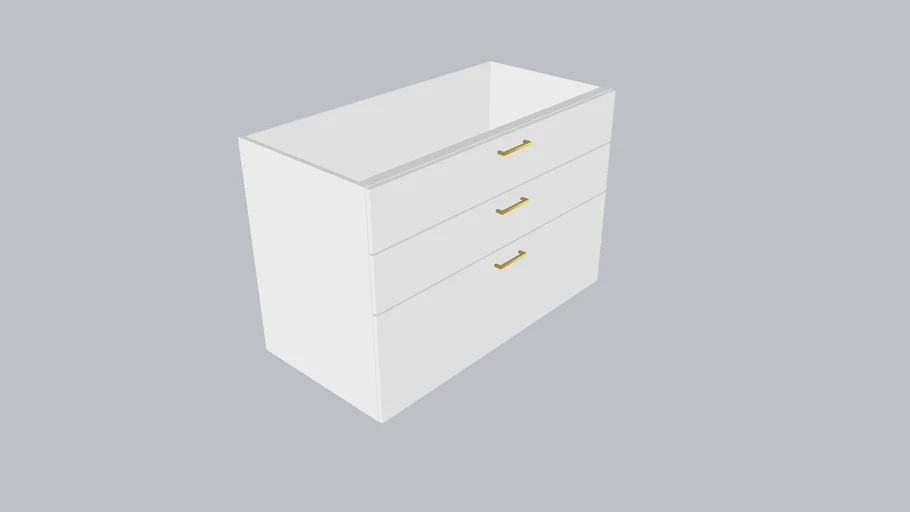 Kitchen cabinet 120cm with 3 drawers | 3D Warehouse