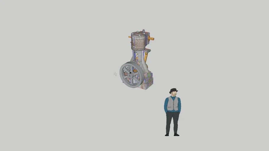 Vertical single cylinder steam engine | 3D Warehouse