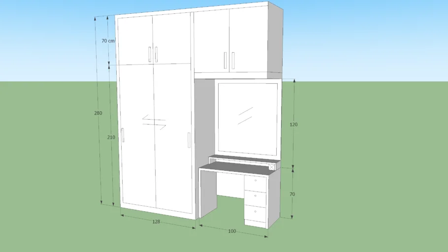 Lemari meja rias | 3D Warehouse