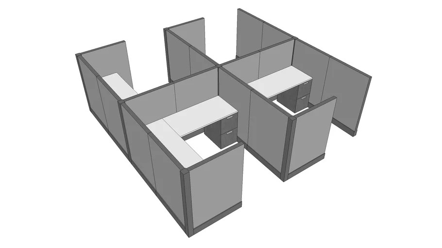 6X6X53 4-Pack Cubicles | 3D Warehouse