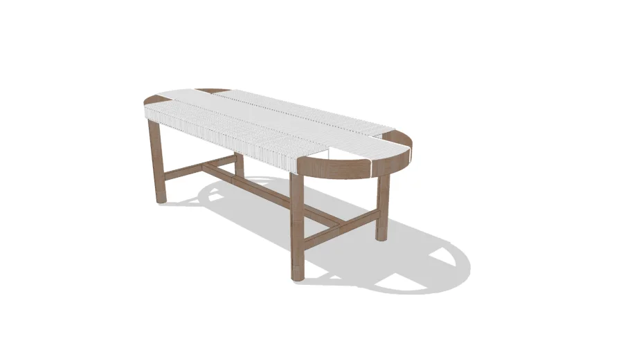FOUR HANDS SUMNER OUTDOOR BENCH-WASHED BROWN | 3D Warehouse