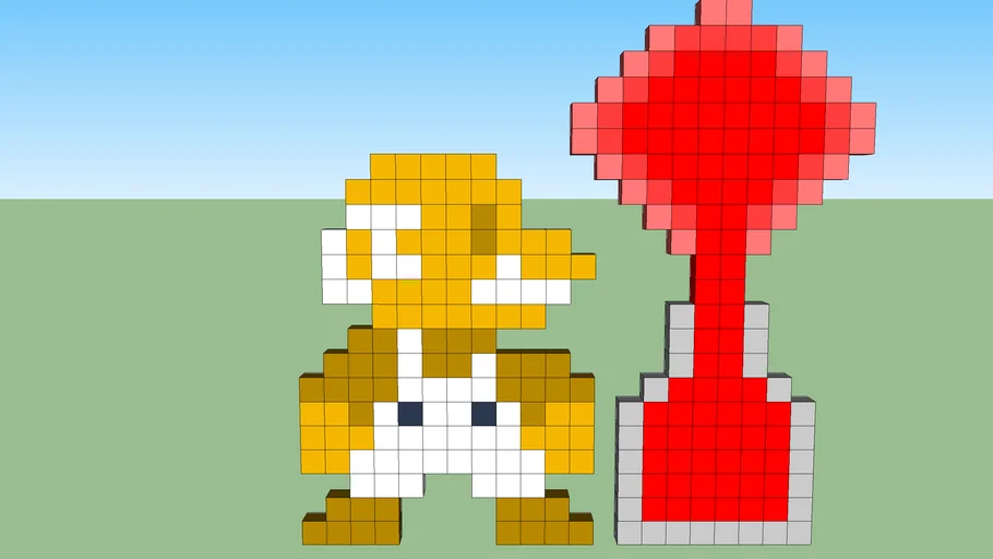 8 bit Albert Einstein with exploding bottle | 3D Warehouse