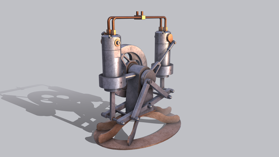 Double Grasshopper Miniature Steam Engine | 3D Warehouse