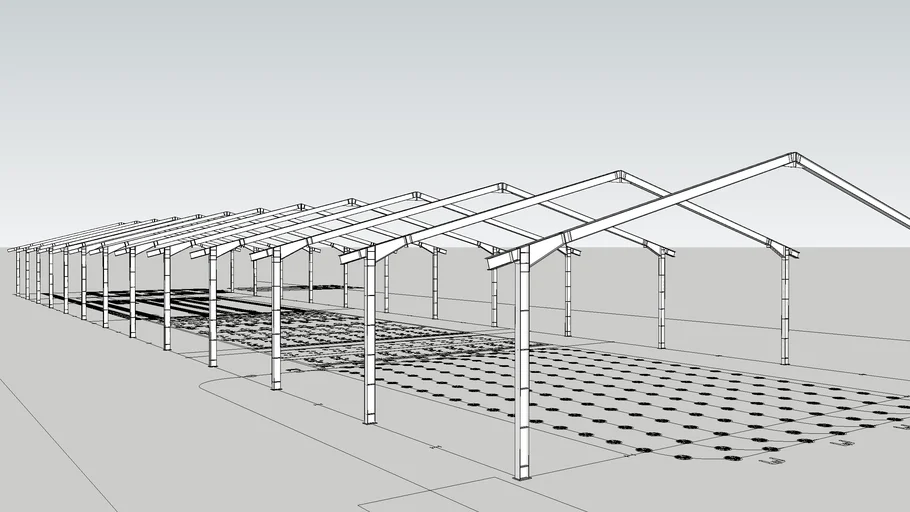 Steel beam and column parking house | 3D Warehouse