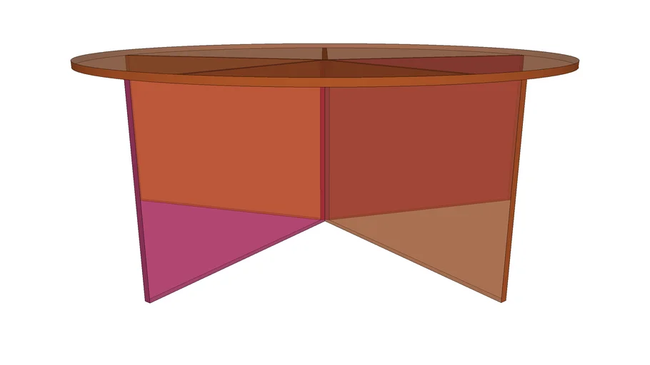 Cabrini Coffee Table Pink and Orange Acrylic by Modloft | 3D Warehouse