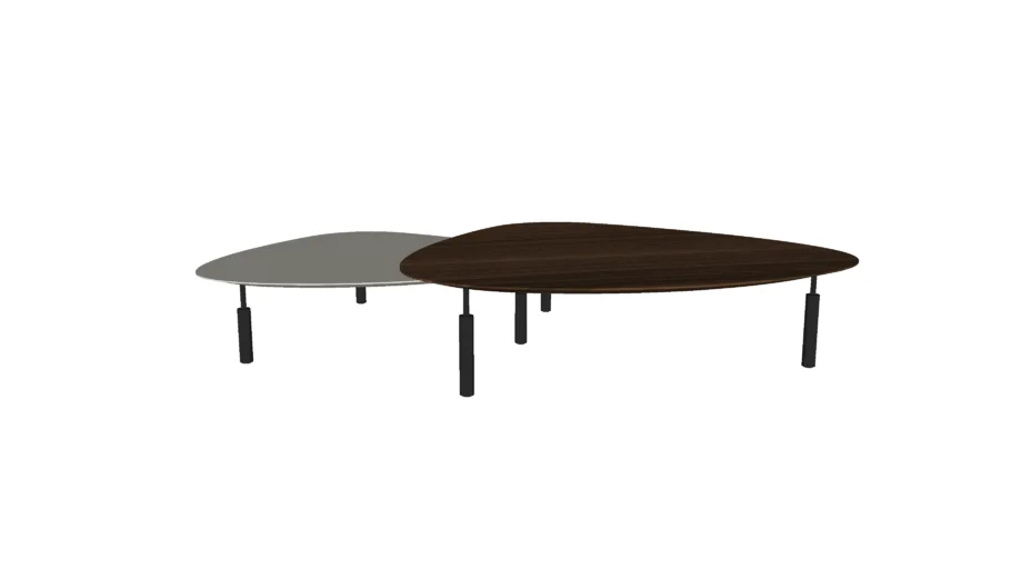 Finsbury Coffee Table Walnut Almond by Modloft | 3D Warehouse