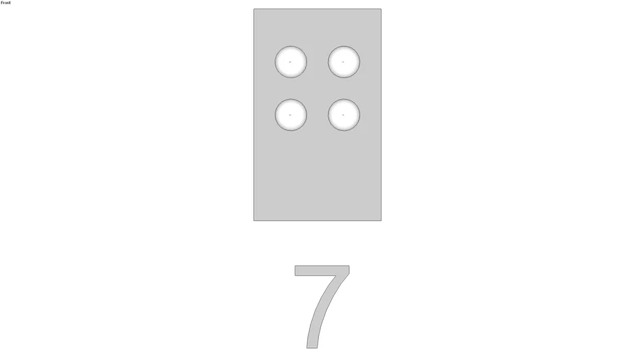 Braille number 7 | 3D Warehouse