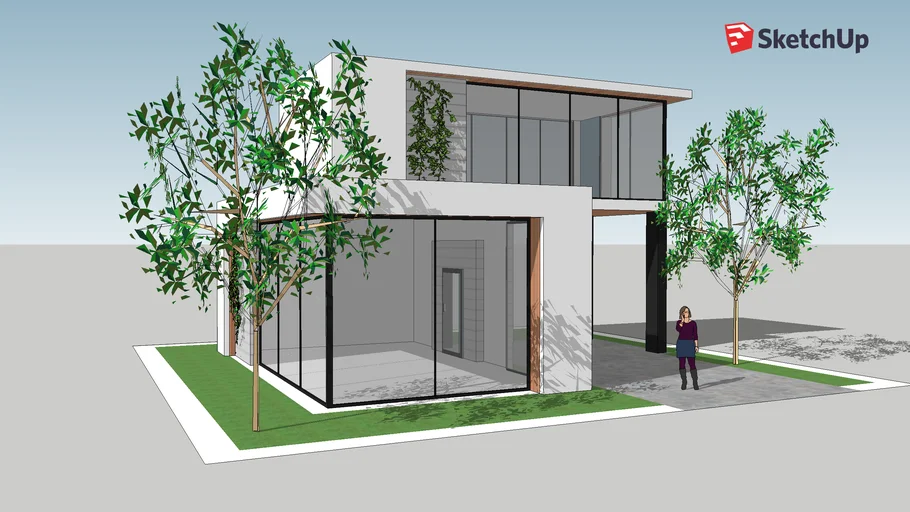 Sketchup Cool Modern Homes Villa Contemporary 3D SKP Model For