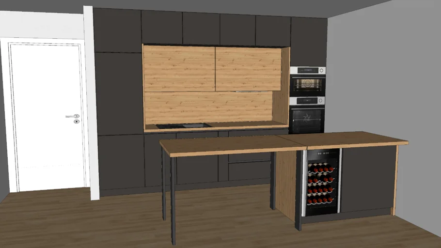 kitchen anthracite , wood oak | 3D Warehouse